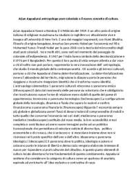 Arjun Appadurai antropologo post coloniale | Appunti di Antropologia | Docsity