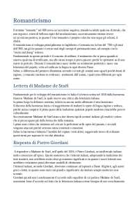 Appunti sul romanticismo e Leopardi - Docsity