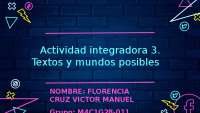 Actividad integradora 3. Textos y mundos posibles. Modulo 4. - Docsity