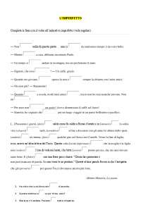 L'imperfetto esercizi - Docsity