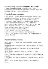 Proemio Eneide traduzione, parafrasi, analisi | Appunti di Italiano | Docsity