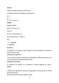 Algorithme et programmation et exercices - Docsity