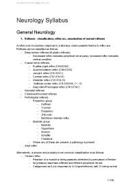 Neurology notes part 2 , for medical students - Docsity