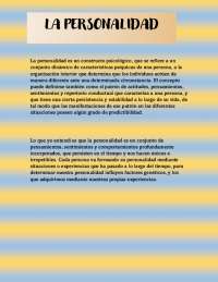 Definicion de personalidad - Docsity