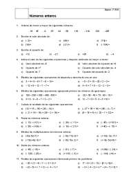 Repaso números enteros - Docsity