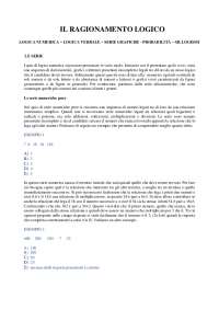Il ragionamento logico: logica numerica, logica verbale, serie grafiche, probabilità, sillogismi ...