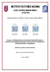 Practica 2 Cinetica y Reactores Homogeneos - Docsity