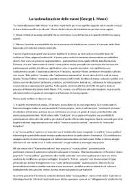 La nazionalizzazione delle masse di G.Mosse - Docsity