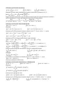 Tavola di integrali notevoli e metodi per integrazione - Docsity