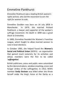 Sintesi su Emmeline Pankhurst - Docsity