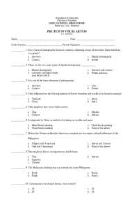 Pretest Grade 10 Visual Arts | Exams Visual Arts | Docsity