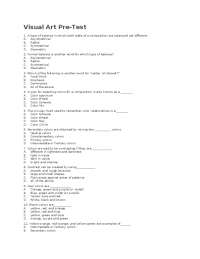 Pretest Grade 9 Visual Arts - Docsity