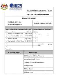 Fabrication Process Lab Report - Docsity