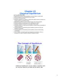 Chemical Equilibrium - Equilibrium Constant Notes - Docsity