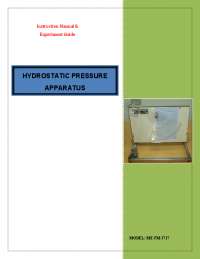 Experiment # 16 - Hydrostatic Pressure - Docsity