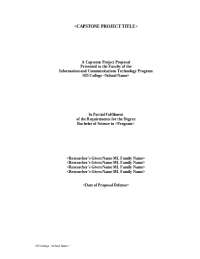 Capstone project Template - Docsity