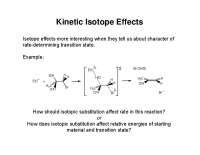 Kinetic Isotope Effects - Mechanisms of Chemical Reactions - Docsity