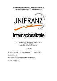 Analisis (contratos bilaterales y unilaterales) - Docsity