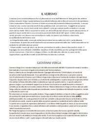 Il Verismo - Giovanni Verga (Rosso Malpelo - Mastro Don Gesualdo - I Malavoglia) - Docsity