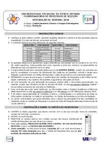 CORRECAO DA PROVA 2018 UEPG - Docsity