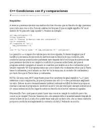 4.-C++ Condiciones con if y comparaciones - Docsity