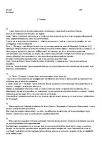 Questionnaire sur le livre L'Etranger d'Albert Camus | Exercices ...