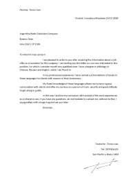 Carta de ingles como ejemplo - Docsity