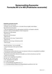 Overzicht Economie: Formules M1 t/m M3 (Praktische economie) - Docsity