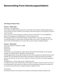 Overzicht Frans Literatuurgeschiedenis - Docsity