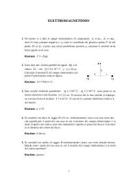 Esercizi di Elettromagnetismo fisica sperimentale - Docsity