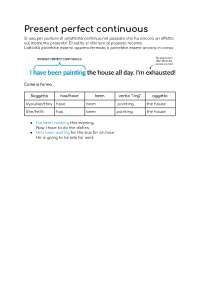 Schema concettuale present perfect continuous - Docsity