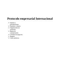 Protocolo empresarial - Docsity