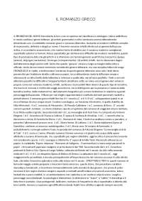 IL ROMANZO GRECO DALLE ORIGINI - Docsity