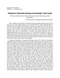Geological Time Scale, Absolute and Relative Dating - Docsity