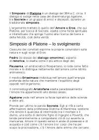 Simposio di Platone riassunto - Docsity