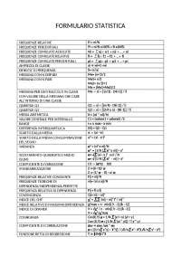 FORMULARIO PER ESAME STATISTICA | Formulari di Statistica | Docsity