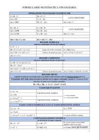 Formulario Matematica Finanziaria - Docsity