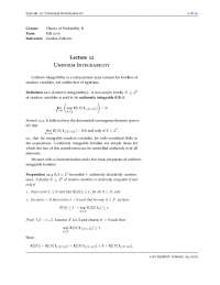 Uniform Integrability - Theory of Probability II - Docsity