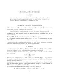 The Riemann-Roch Theorem by Gal Porat - Docsity