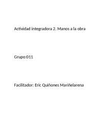 Actividad integradora 2 modulo 11. | Ejercicios de Matemáticas | Docsity