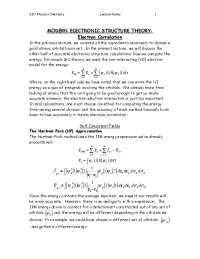 Modern Electronic Structure Theory - Docsity