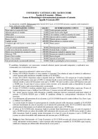 Tema d'esame Metodologie. Unicatt. Prof Russo | Prove d'esame di Analisi Di Bilancio E Principi ...