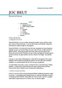 Joc Brut , Resumen y bibliografia - Docsity