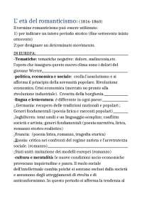Italiano: età del romanticismo (Alessandro Manzoni ; Giacomo Leopardi) - Docsity