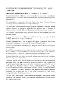 Gender in Translation. Cultural Identity and the Politics of ...