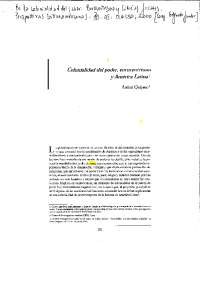 Colonialidad del Poder, eurocentrismo y América Latina por Aníbal ...