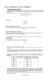 Error absoluto y error relativo - Docsity