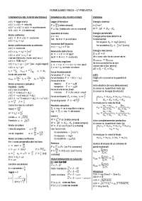 Formulario Fisica 1 - Fisica generale - UniTn | Formulari di Fisica - Docsity