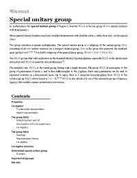 Special unitary group - Lecture Notes - Docsity