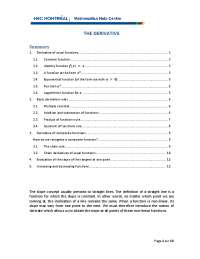 The Derivative and Solved Examples - Docsity